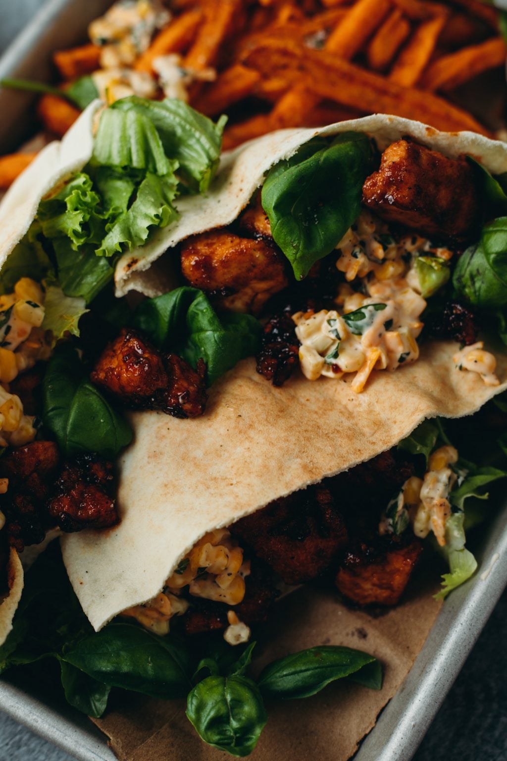 Sticky Sesame Tofu and Corn Pita Pockets - Liv B.