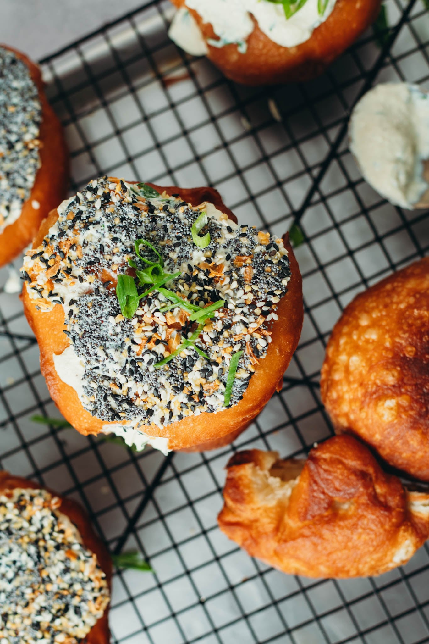 Savoury Cheese-Stuffed Doughnuts with Everything Bagel Seasoning - Liv B.